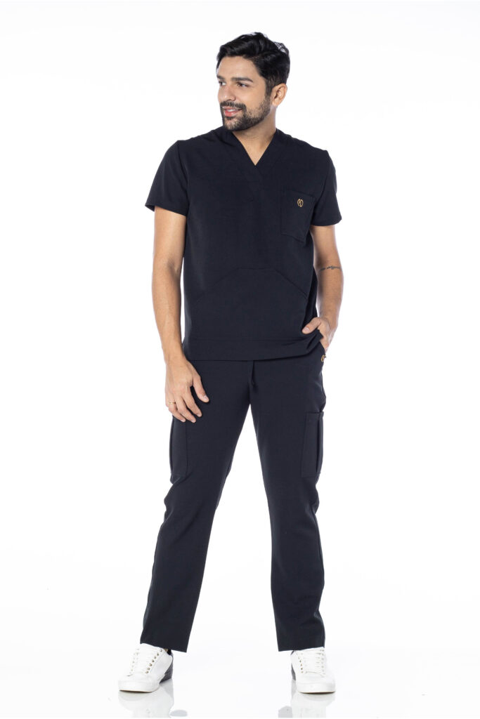 Scrub Masculino Turin Charme Cor Preto - Dra Elegancia
